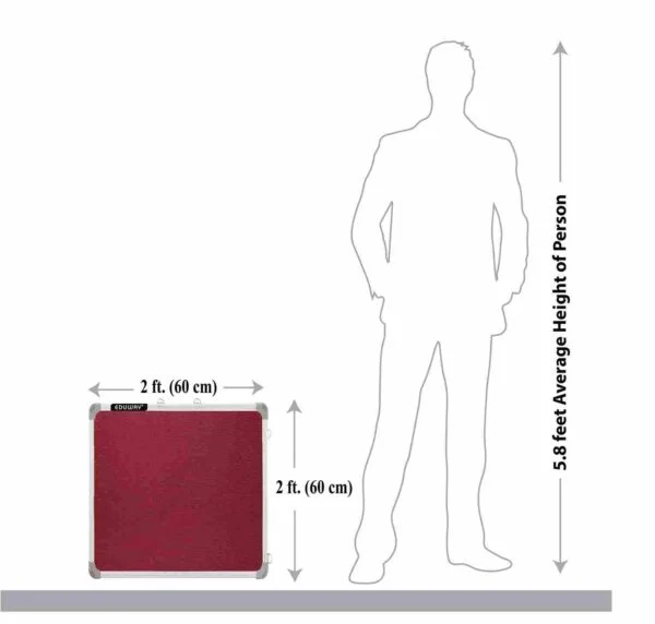 Buy 2x2 ft Maroon Notice Board with High Resilience Foam Fabric