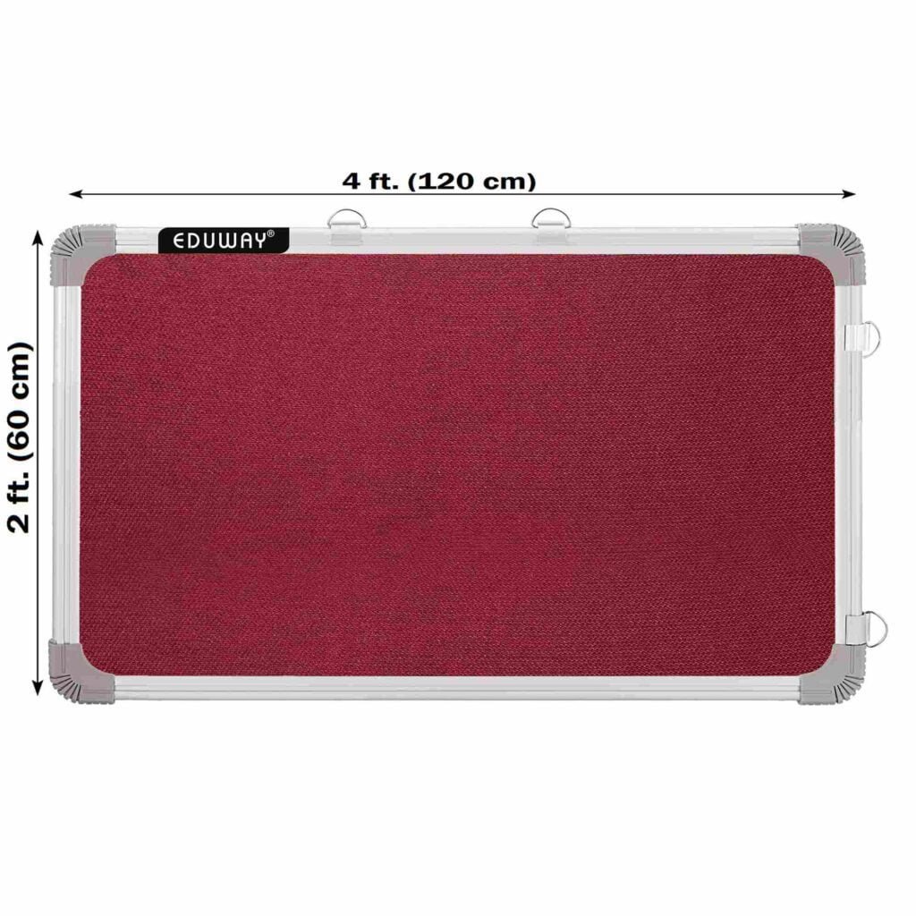 Buy 4x2 ft Maroon Notice Board with High Resilience Foam Fabric