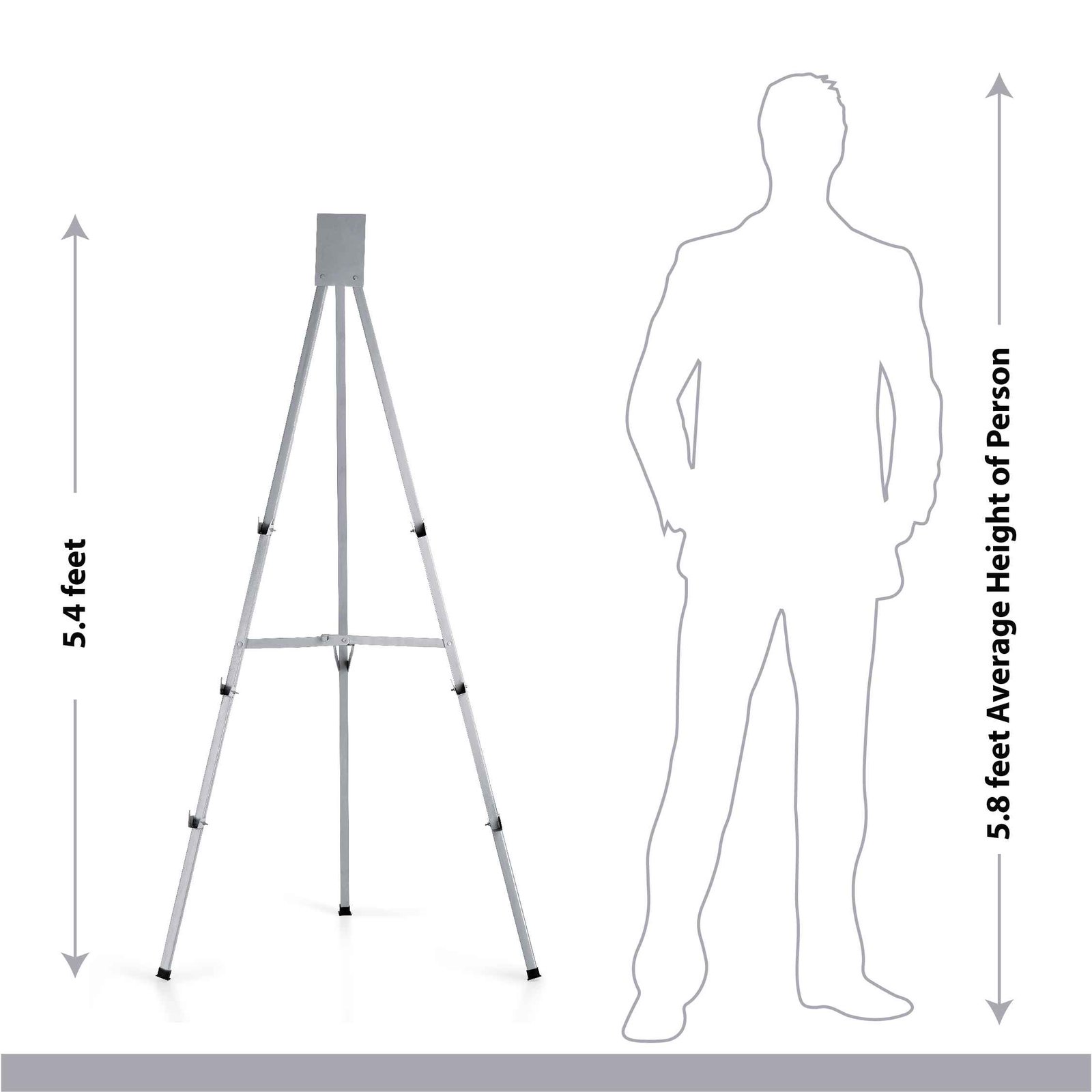 Eduway Heavy Duty Folding Easel Stand 5 Feet for White Board | Black ...