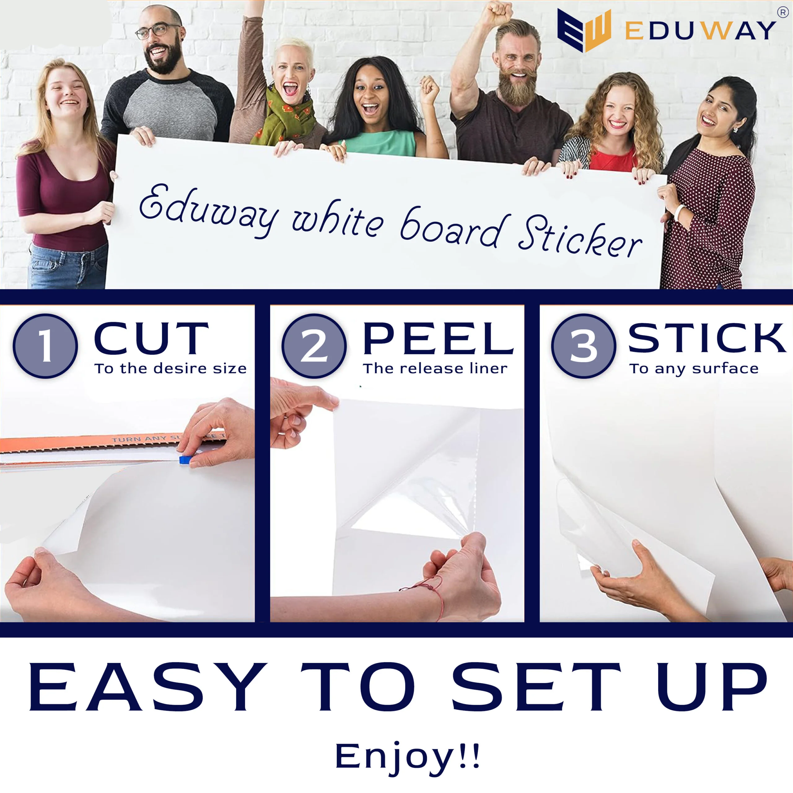 Buy 2x2 Ft. Self-Adhesive Vinyl Whiteboard for Any Surface